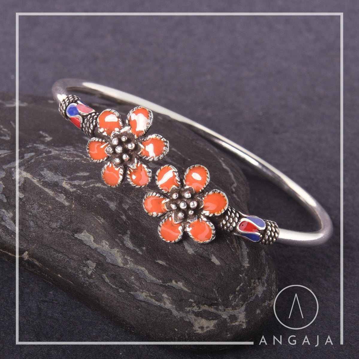 Enamel Silver Bracelet – Angaja Silver