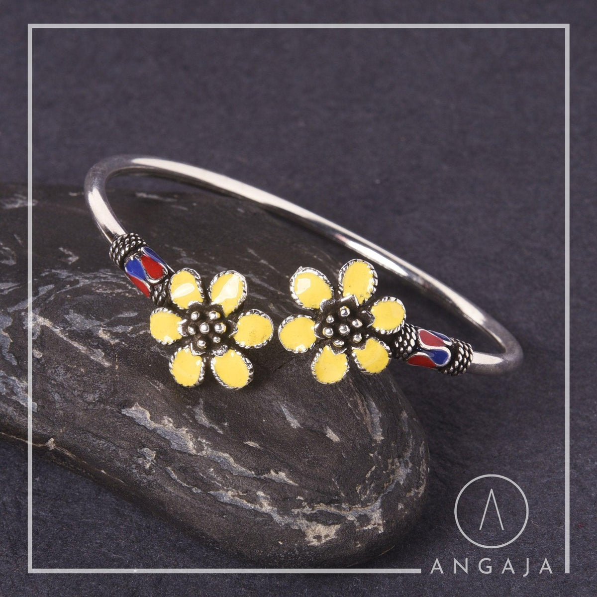 Enamel Silver Bracelet – Angaja Silver